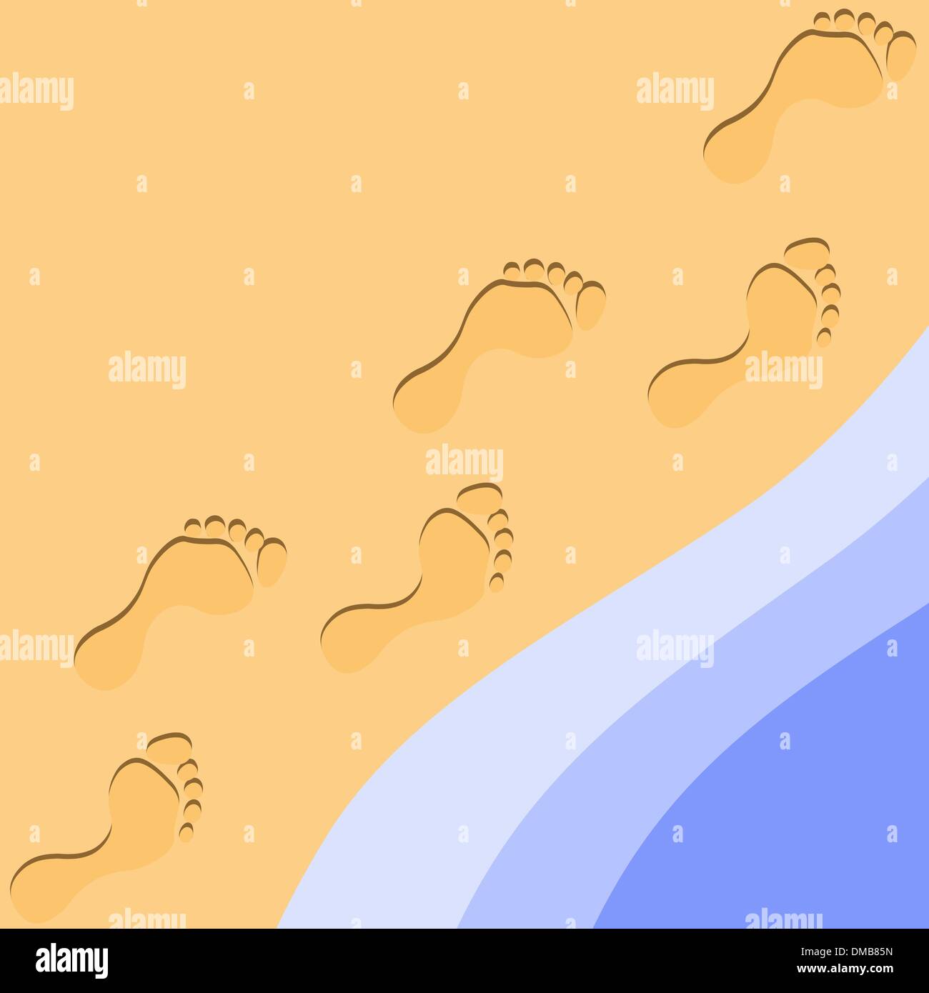 Footprints in the sand at beach Stock Vector Images - Alamy
