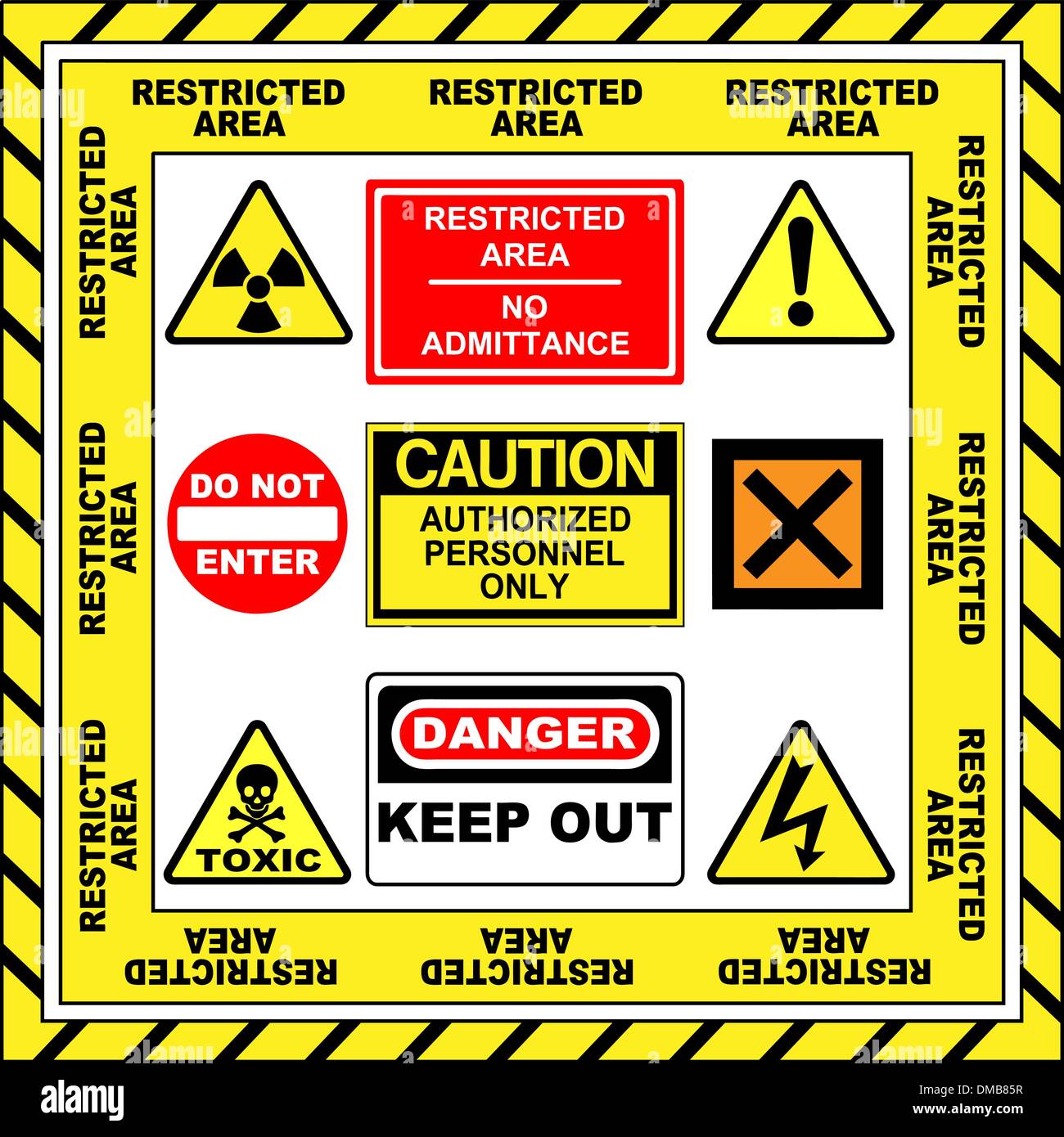 Yellow caution signs Stock Vector Images - Alamy