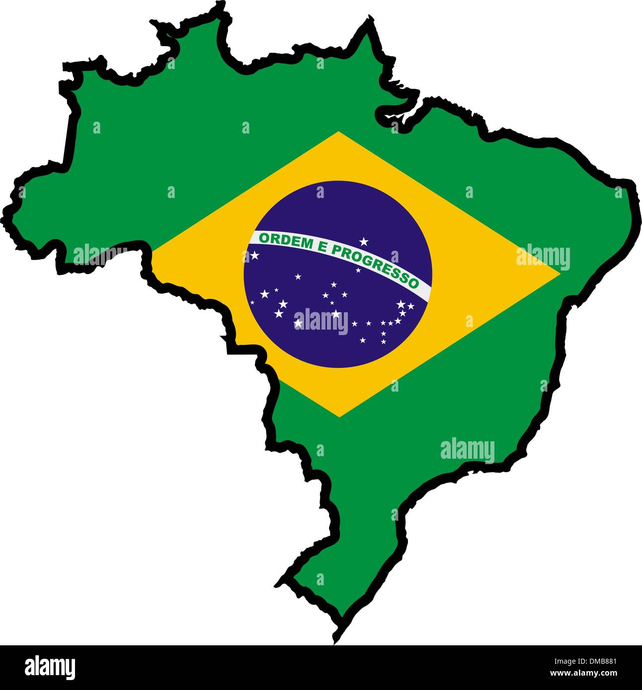 Illustration of flag in map of Brazil Stock Vector Image & Art - Alamy