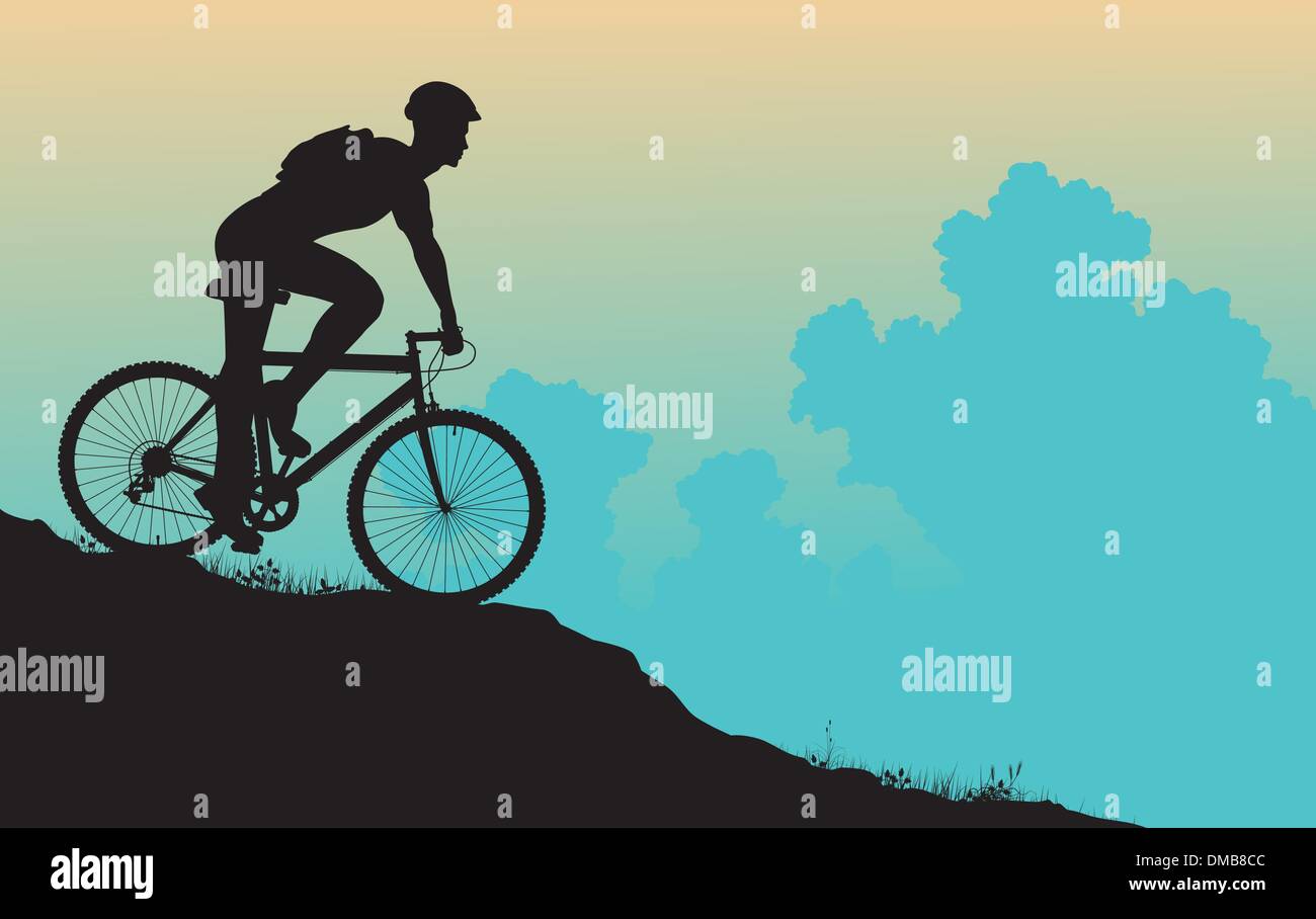 Cycling mountain bike man Stock Vector Images - Alamy