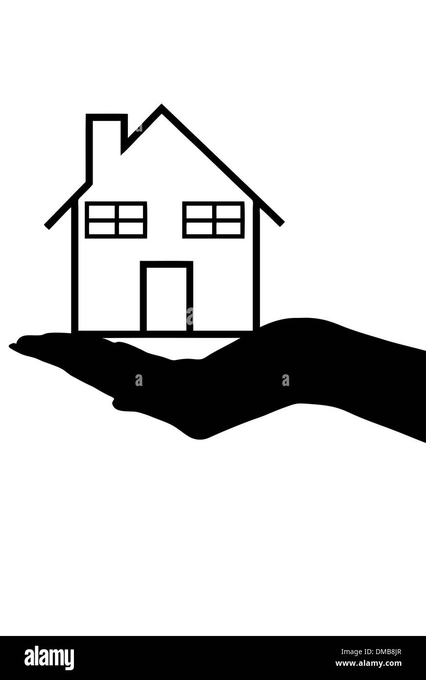 Illustration house on hand Stock Vector Images - Alamy