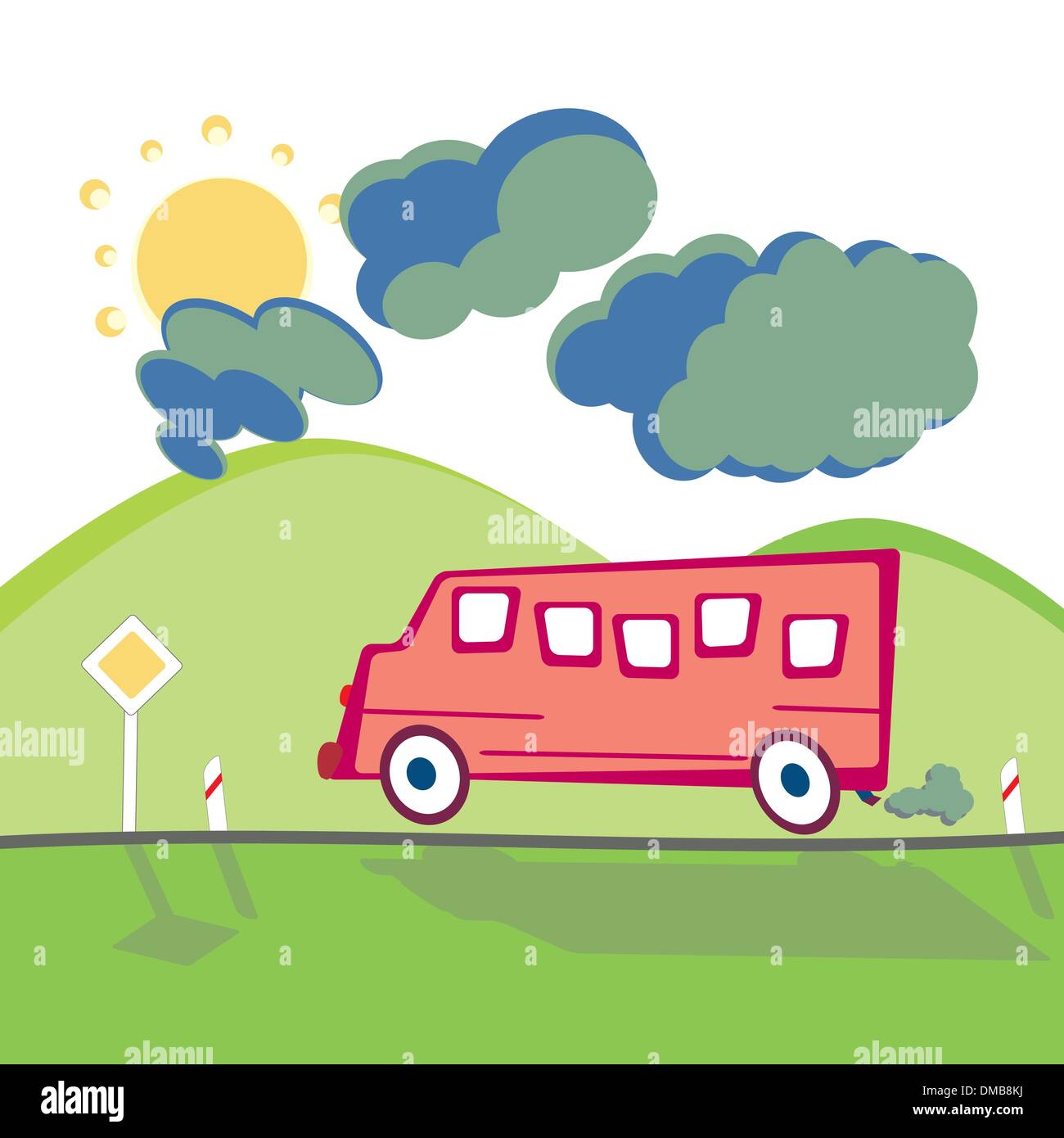 Animated bus Stock Vector Images - Alamy