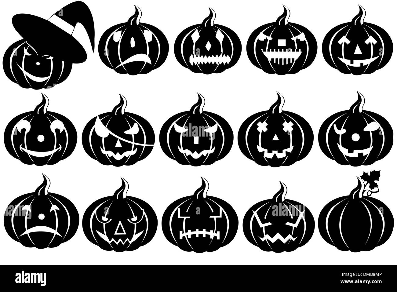 Halloween Pumpkins Silhouette Stock Vector Image & Art - Alamy