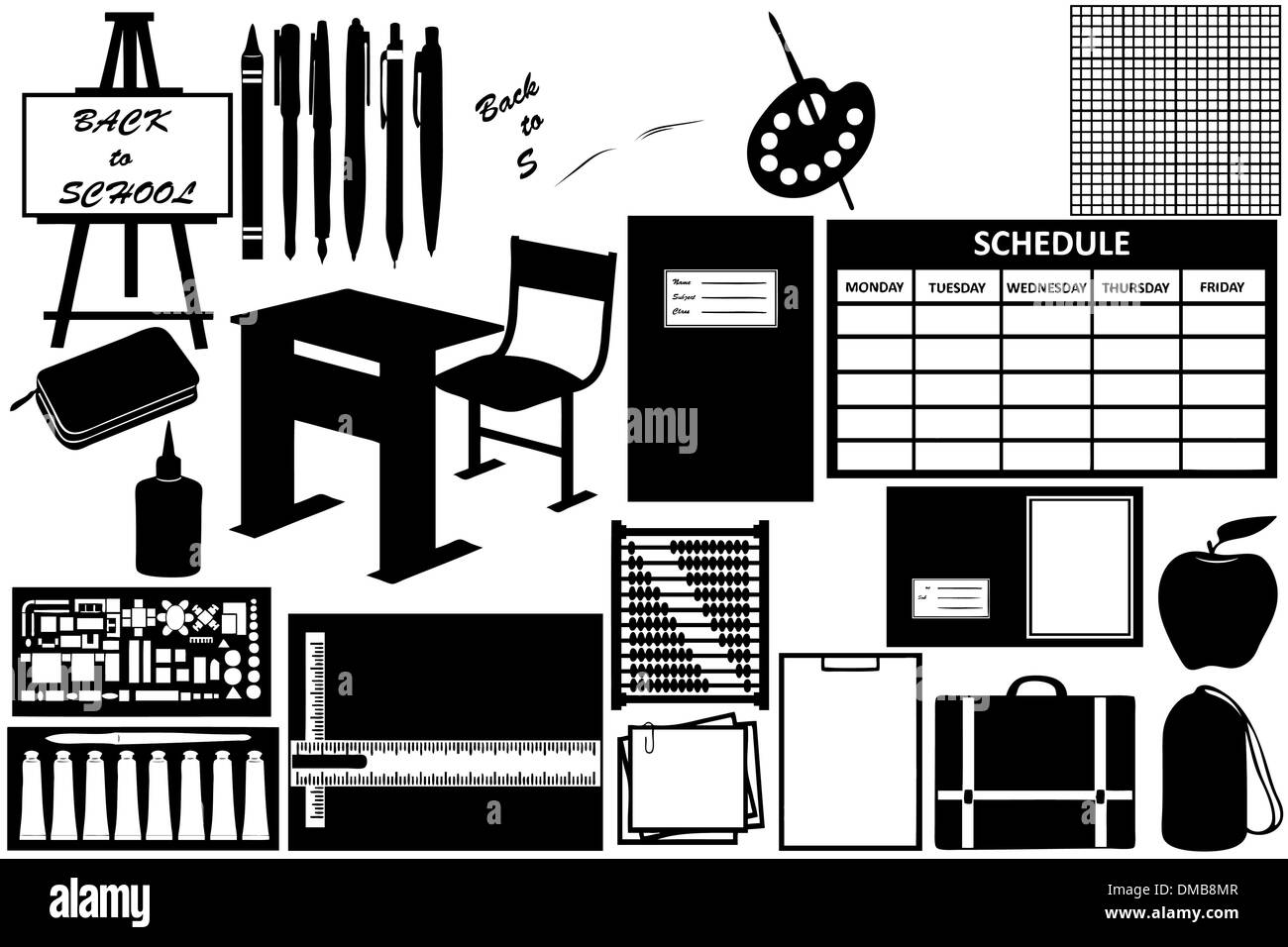 Different fruit on white Stock Vector Images - Alamy