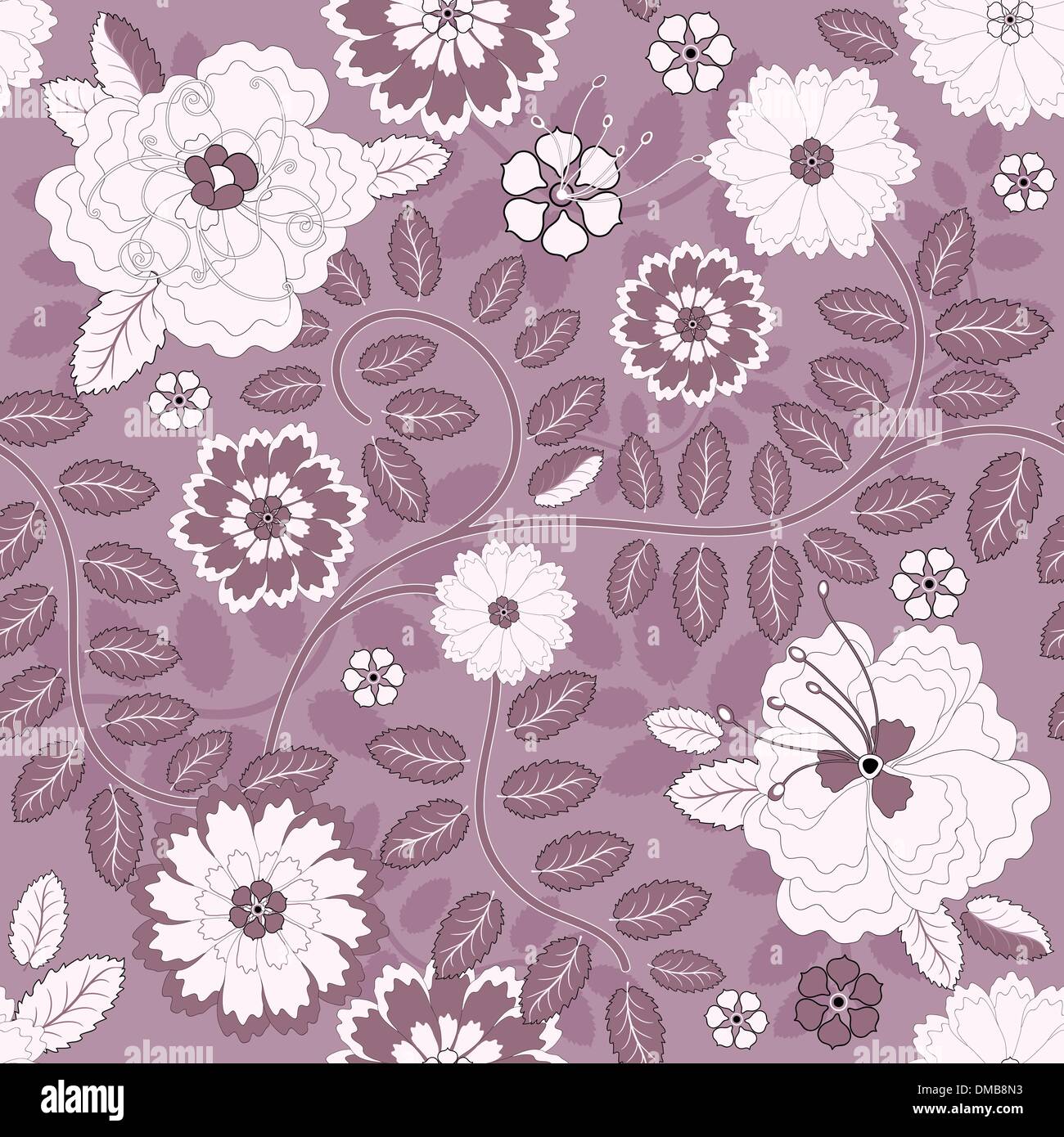 Seamless violet floral pattern Stock Vector Image & Art - Alamy