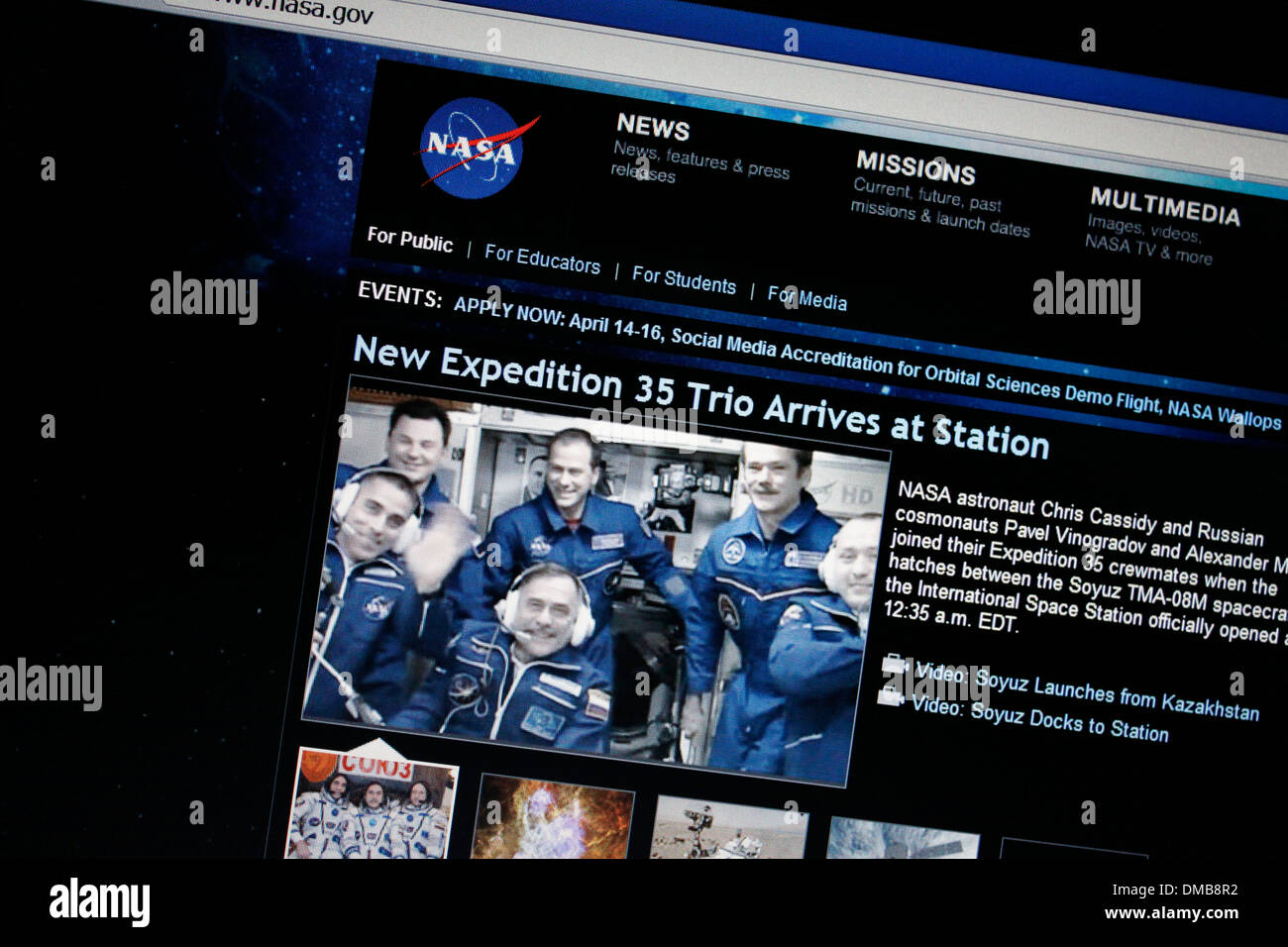 Website of the Nasa, Astronomy organization Stock Photo - Alamy