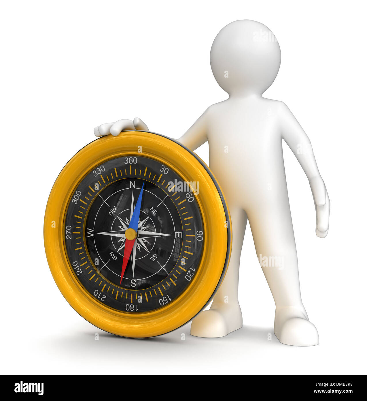 Man and Compass (clipping path included Stock Photo - Alamy
