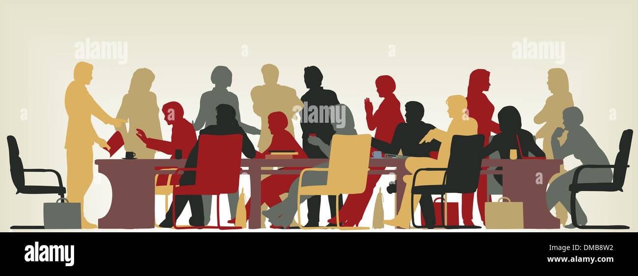 Businesswomen conference table Stock Vector Images - Alamy