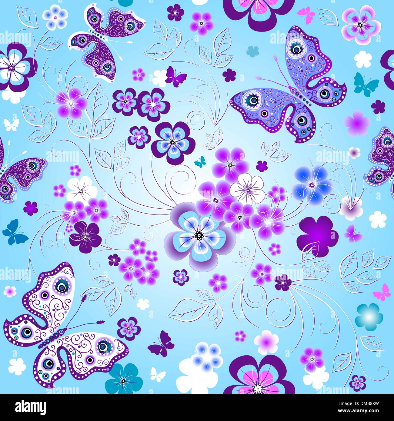 Spring floral wallpaper Stock Vector Images - Alamy