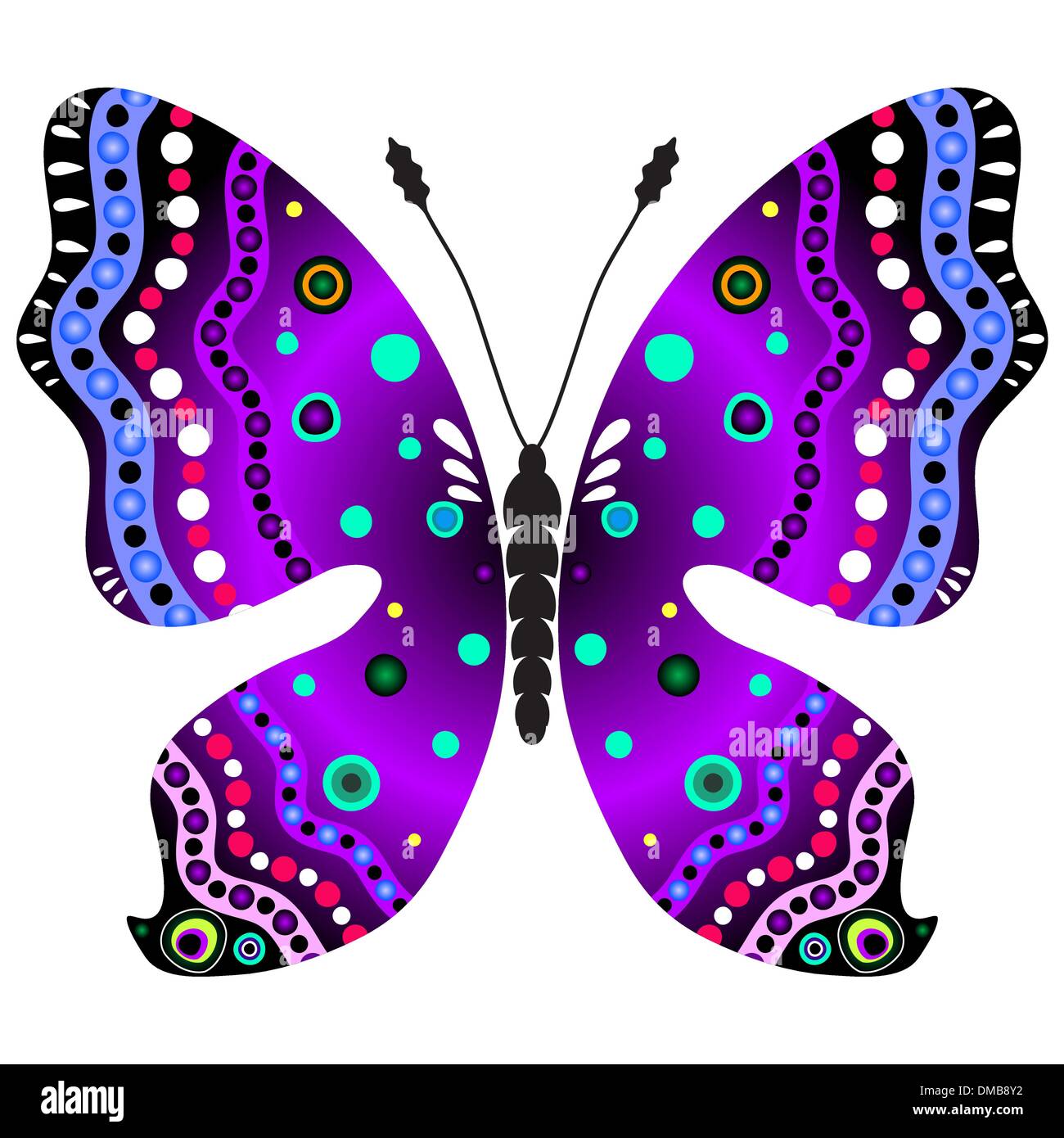 Blue butterfly on pink Stock Vector Images - Alamy