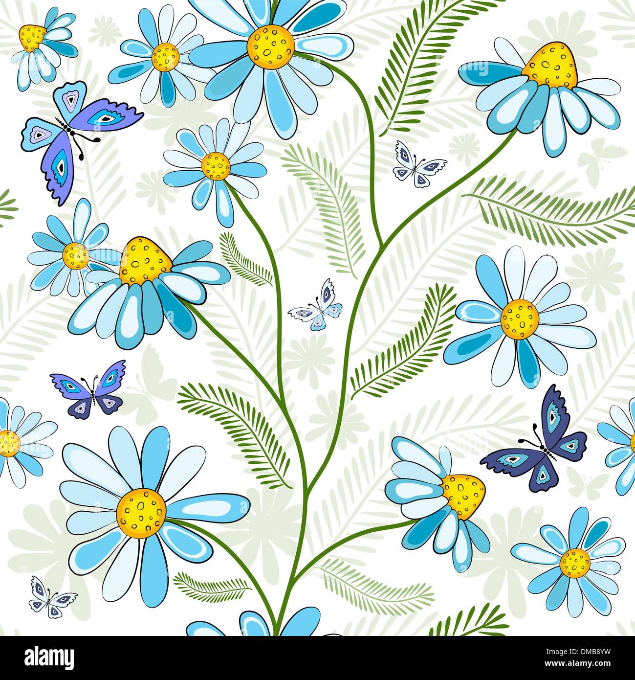 Repeating white floral pattern Stock Vector Image & Art - Alamy