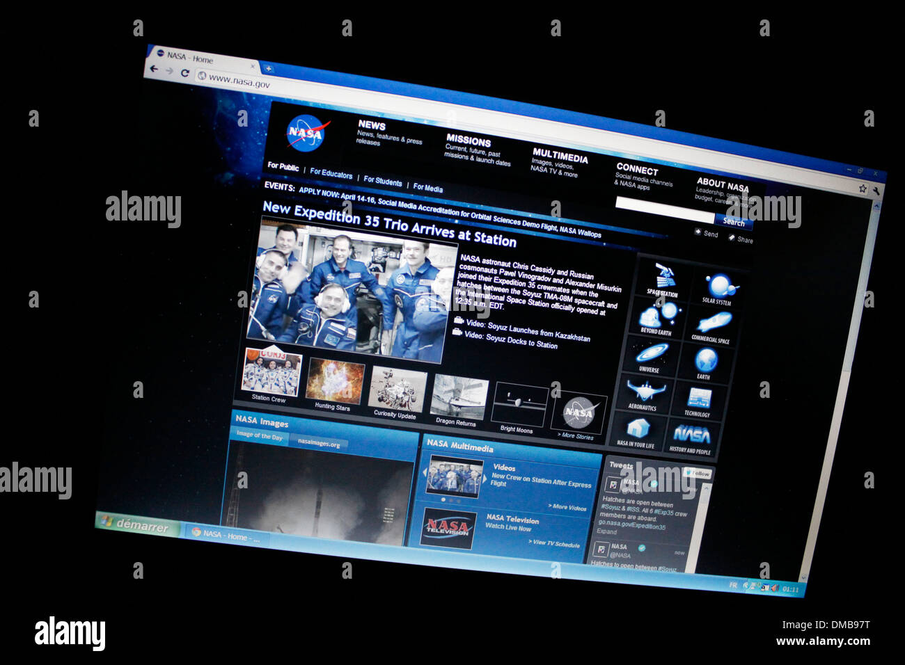 Website of the Nasa, Astronomy organization Stock Photo - Alamy