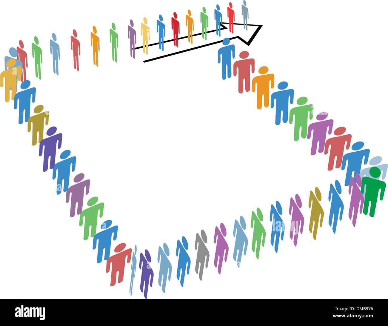 Queue line customers standing Stock Vector Images - Alamy