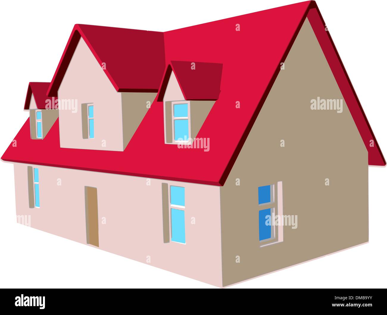 Family and house and window Stock Vector Images - Alamy