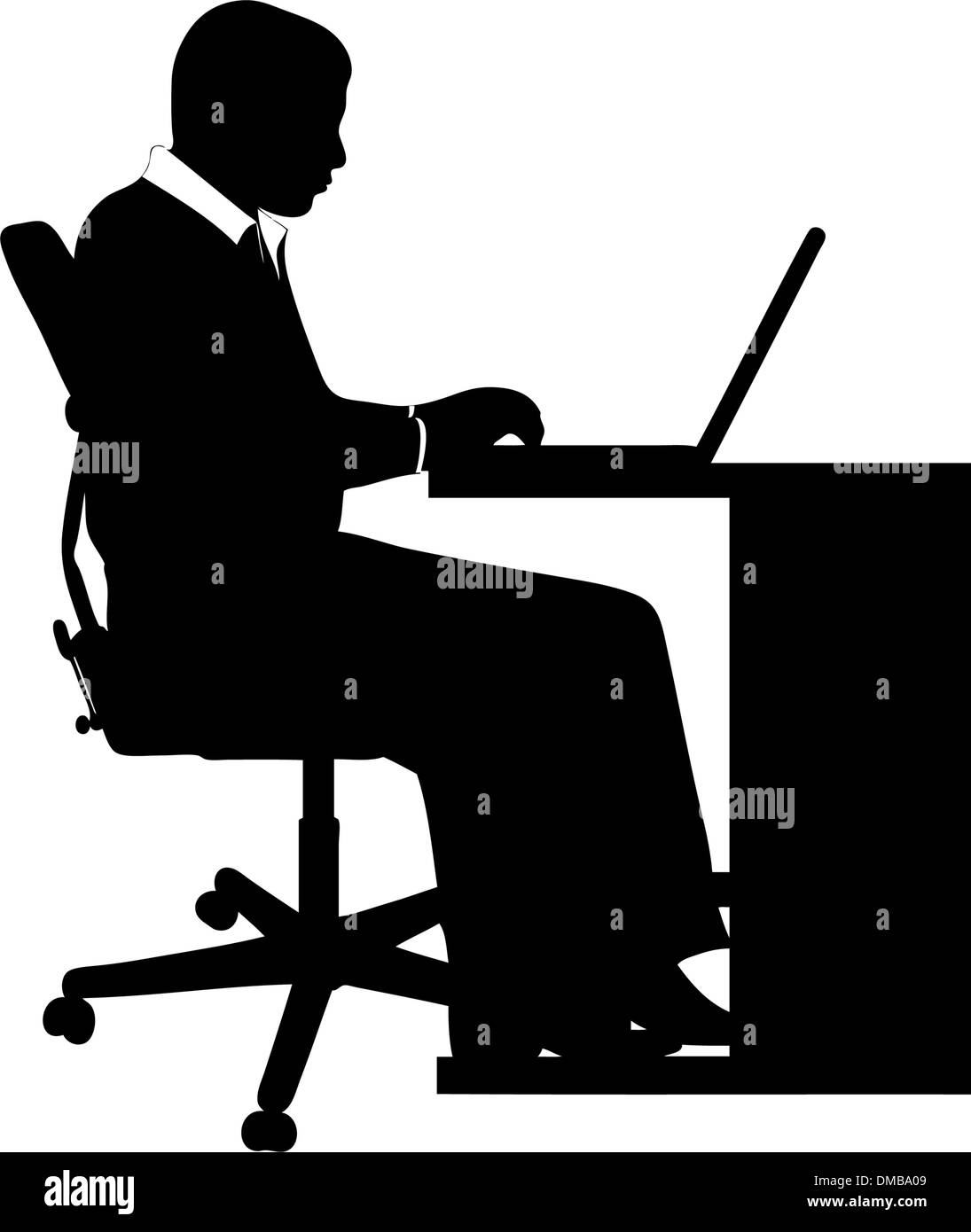 Desk chair computer telephone Stock Vector Images - Alamy