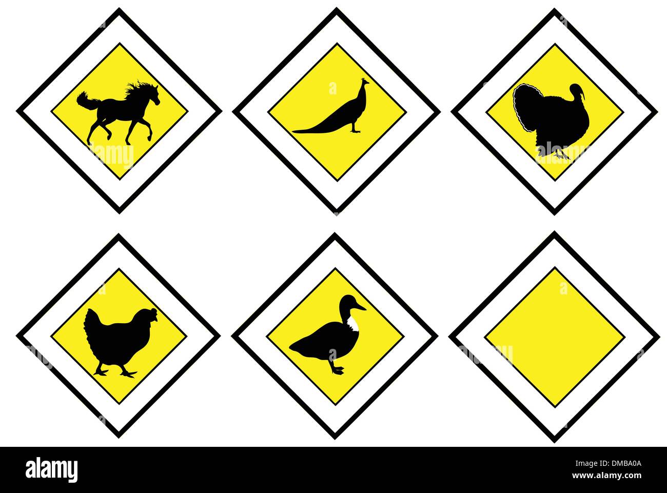 Yellow signs bird Stock Vector Images - Alamy