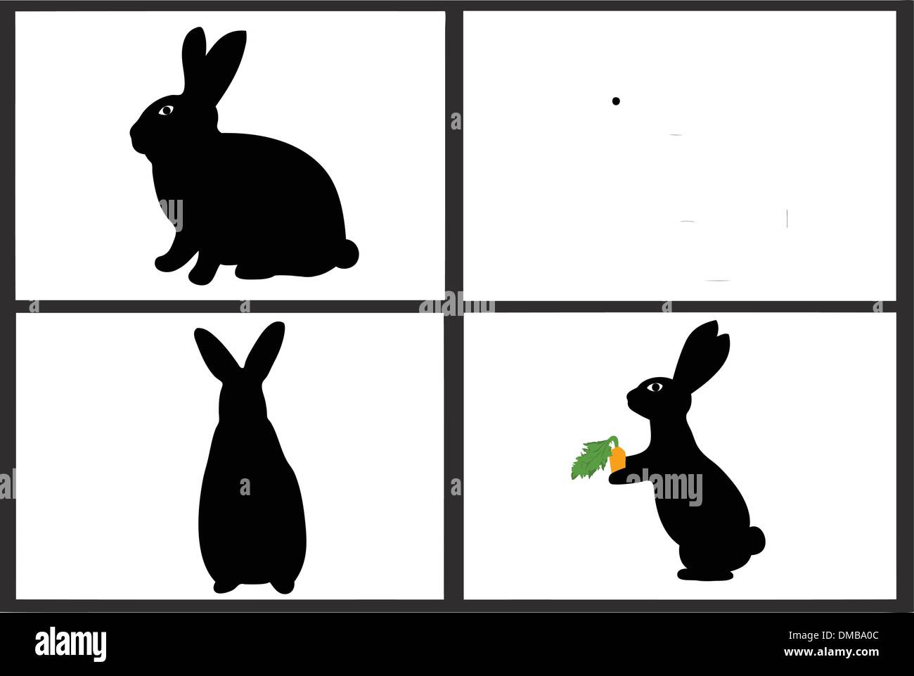 Black rabbit on green Stock Vector Images - Alamy