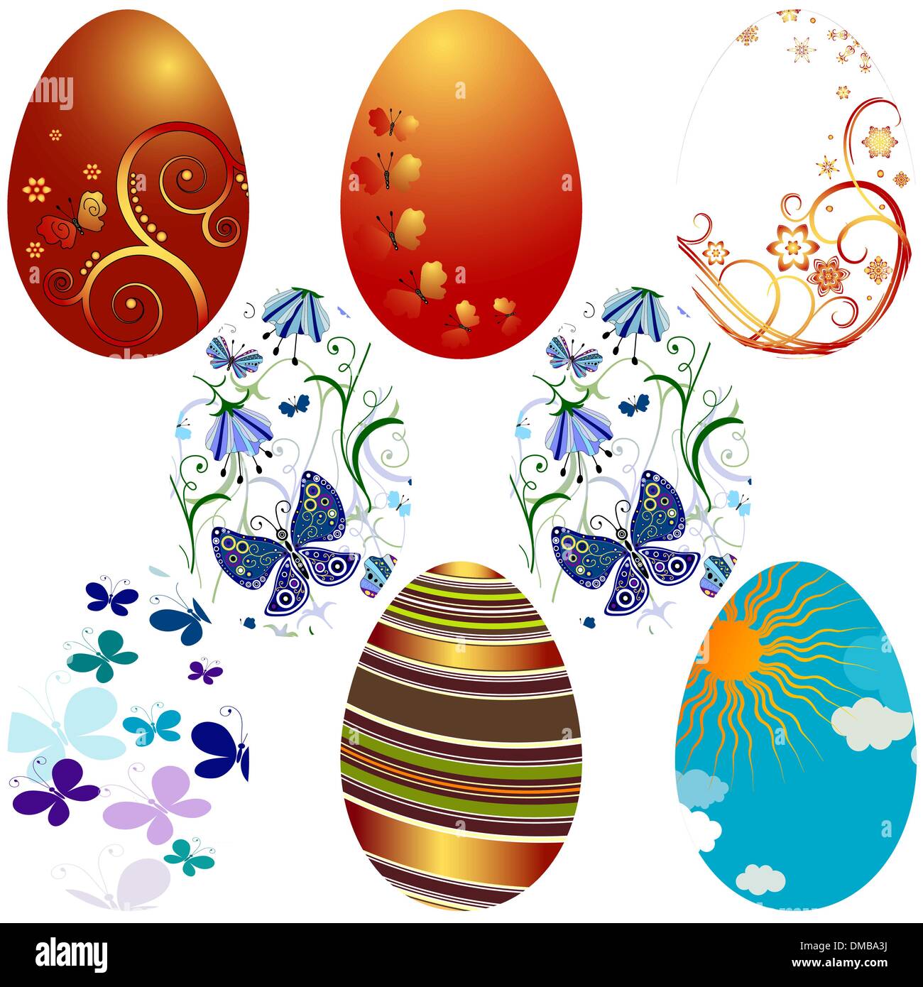 Collection easter eggs on Stock Vector Images - Alamy