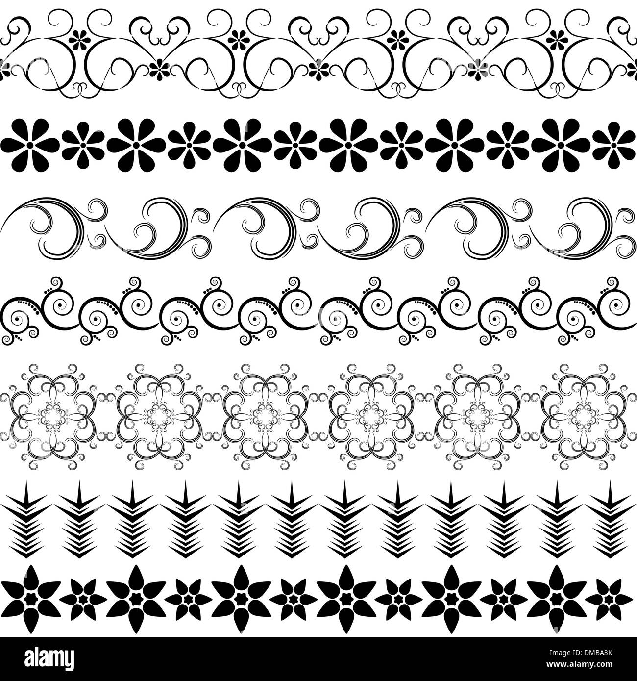 Line floral borders Black and White Stock Photos & Images - Alamy