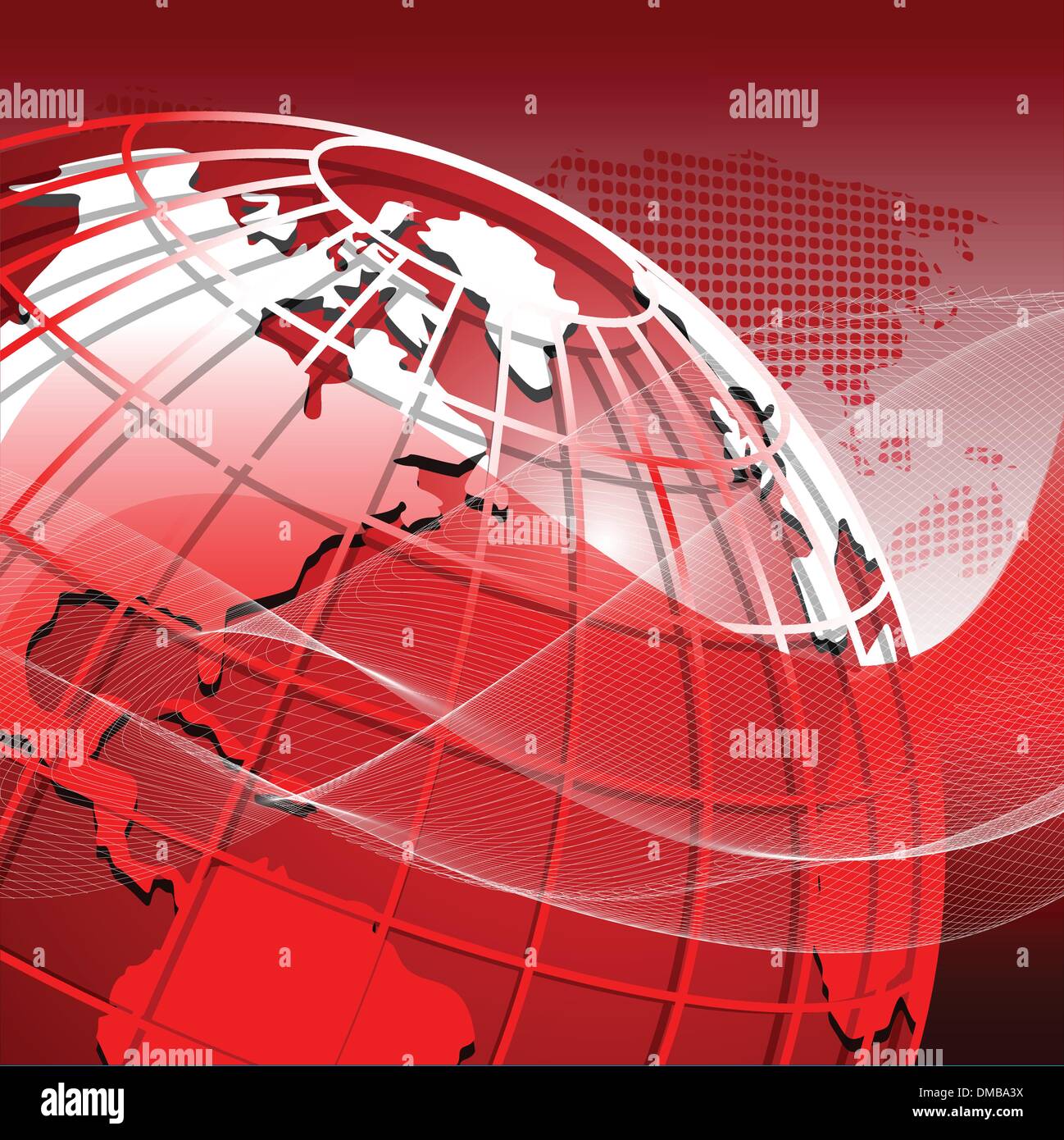 Abstract red globe on red background Stock Vector Images - Alamy