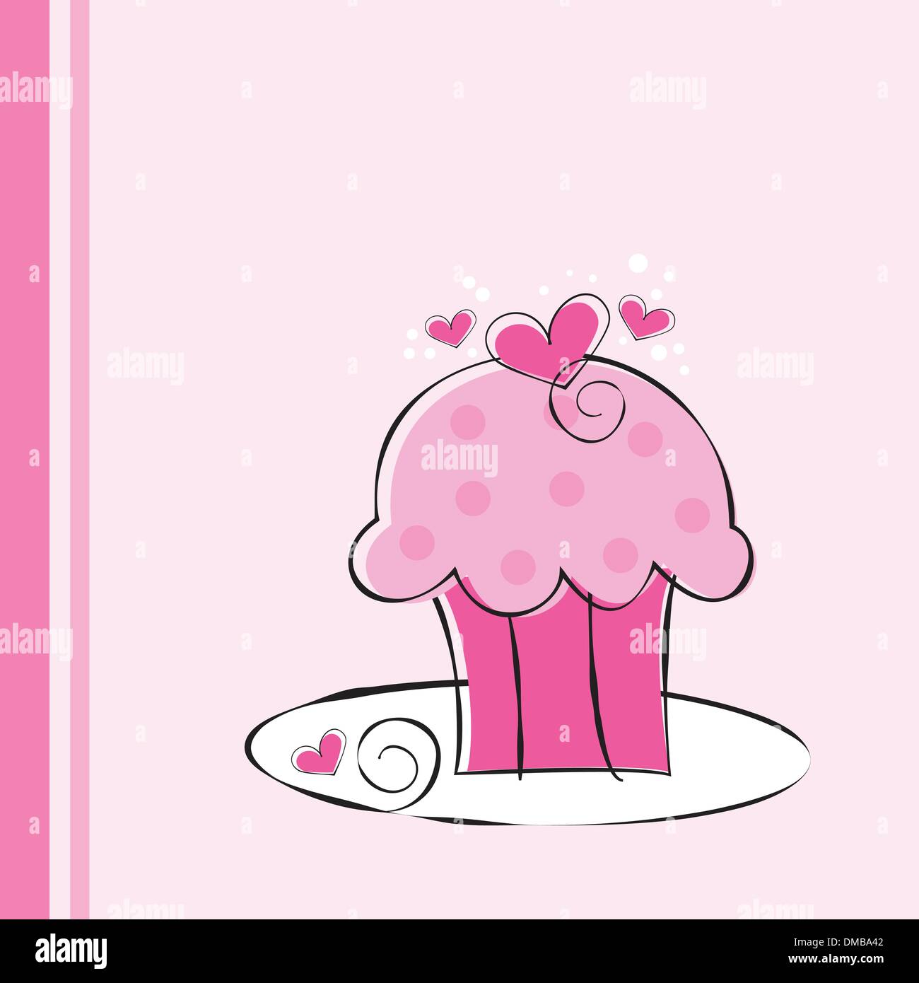 Cute Heart Cupcake Stock Vector Image & Art - Alamy