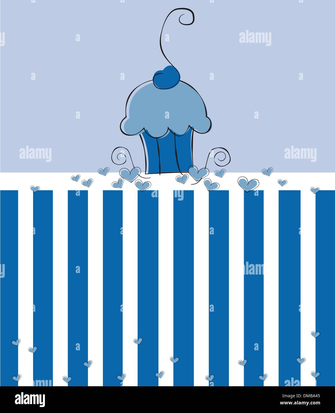 Cute Blue Cupcake Stock Vector Image & Art - Alamy