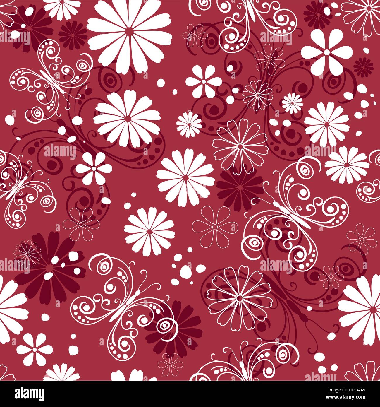White floral pattern hi-res stock photography and images - Alamy