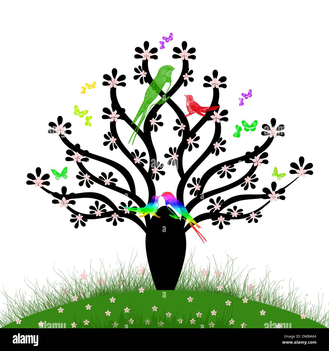 Abstract tree landscape Stock Vector Images - Alamy