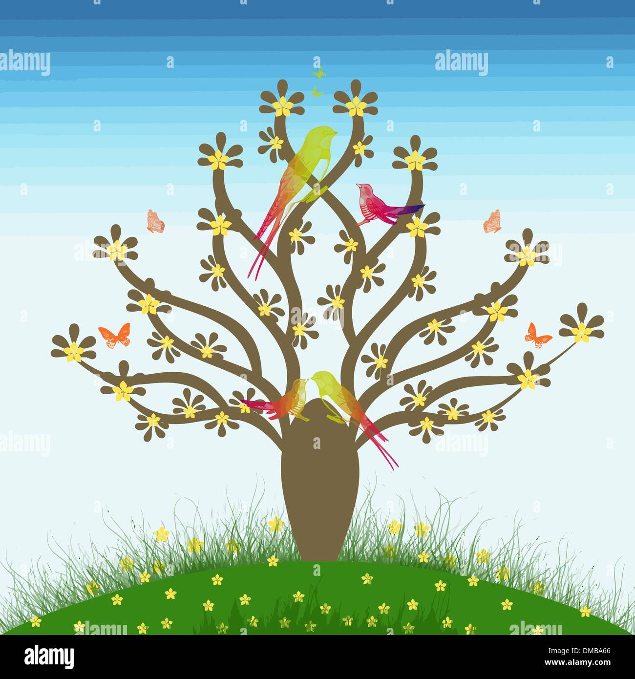 Abstract tree landscape Stock Vector Images - Alamy