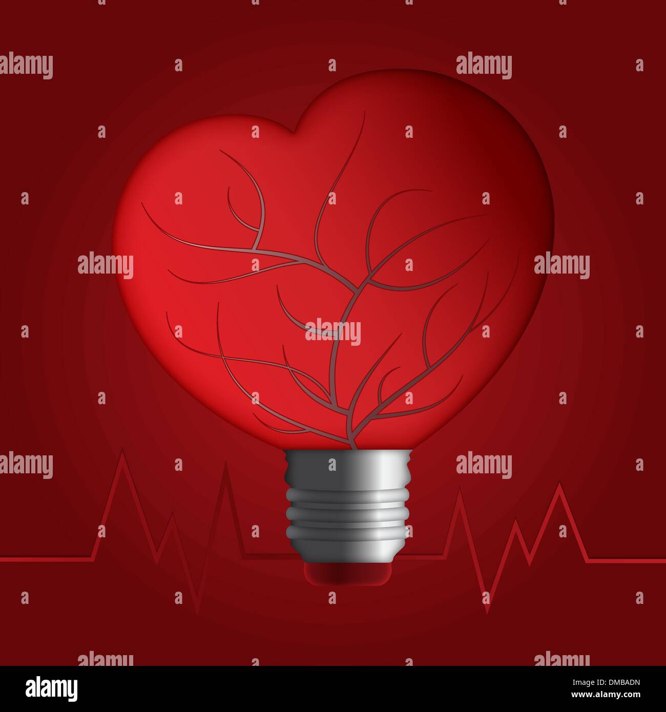 Red heartbeat line in Stock Vector Images - Alamy