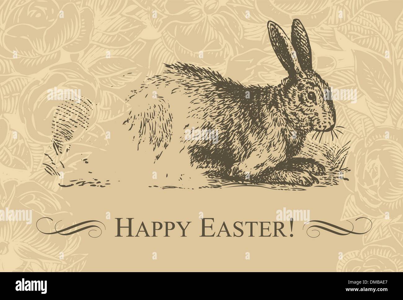 Vintage easter card (vector Stock Vector Image & Art - Alamy