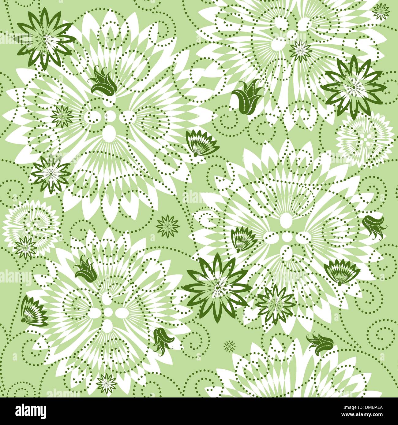 Green repeating floral pattern Stock Vector Image & Art - Alamy