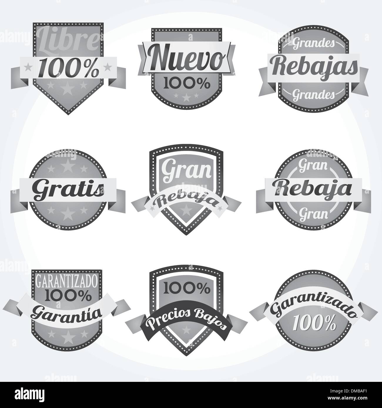 Set spanish vector labels retro sales free Stock Vector Image & Art - Alamy