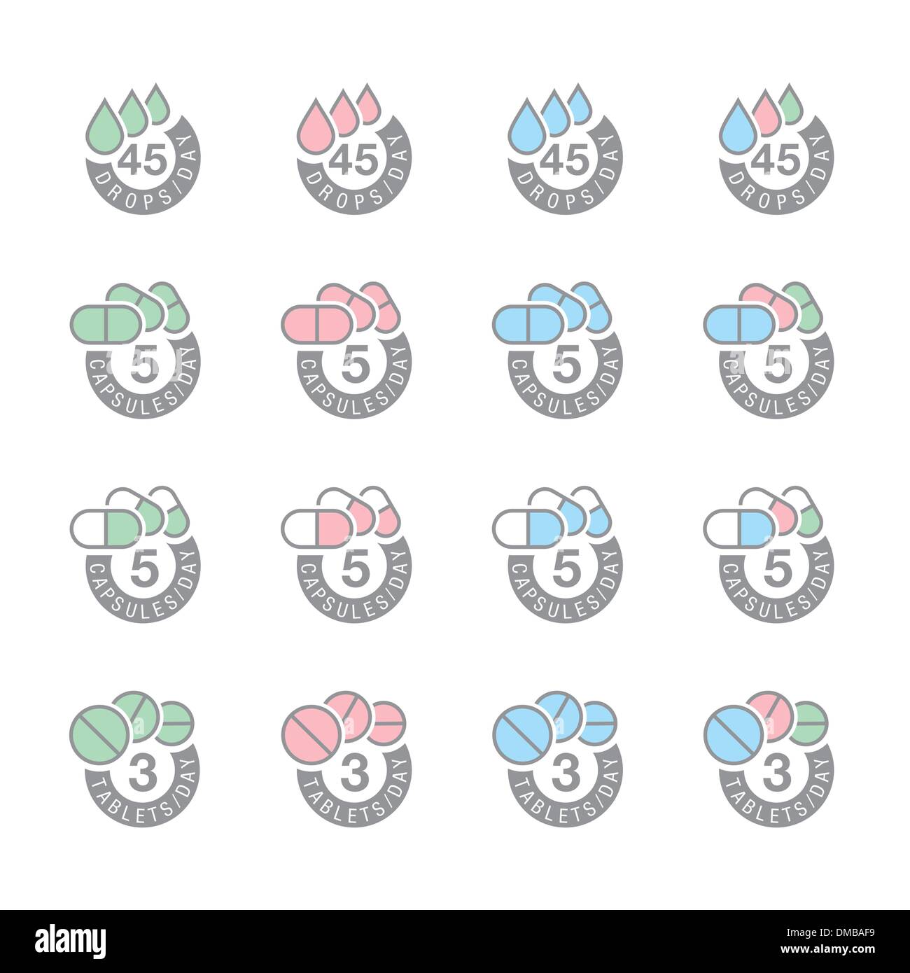 Pharmaceutical dosage icons (vector Stock Vector Image & Art - Alamy