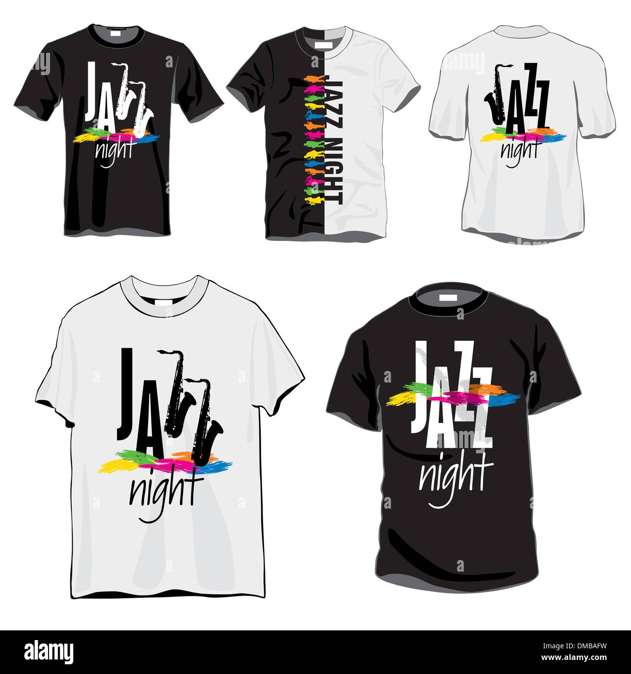 Jazz T-shirts Templates Set Stock Vector Image & Art - Alamy