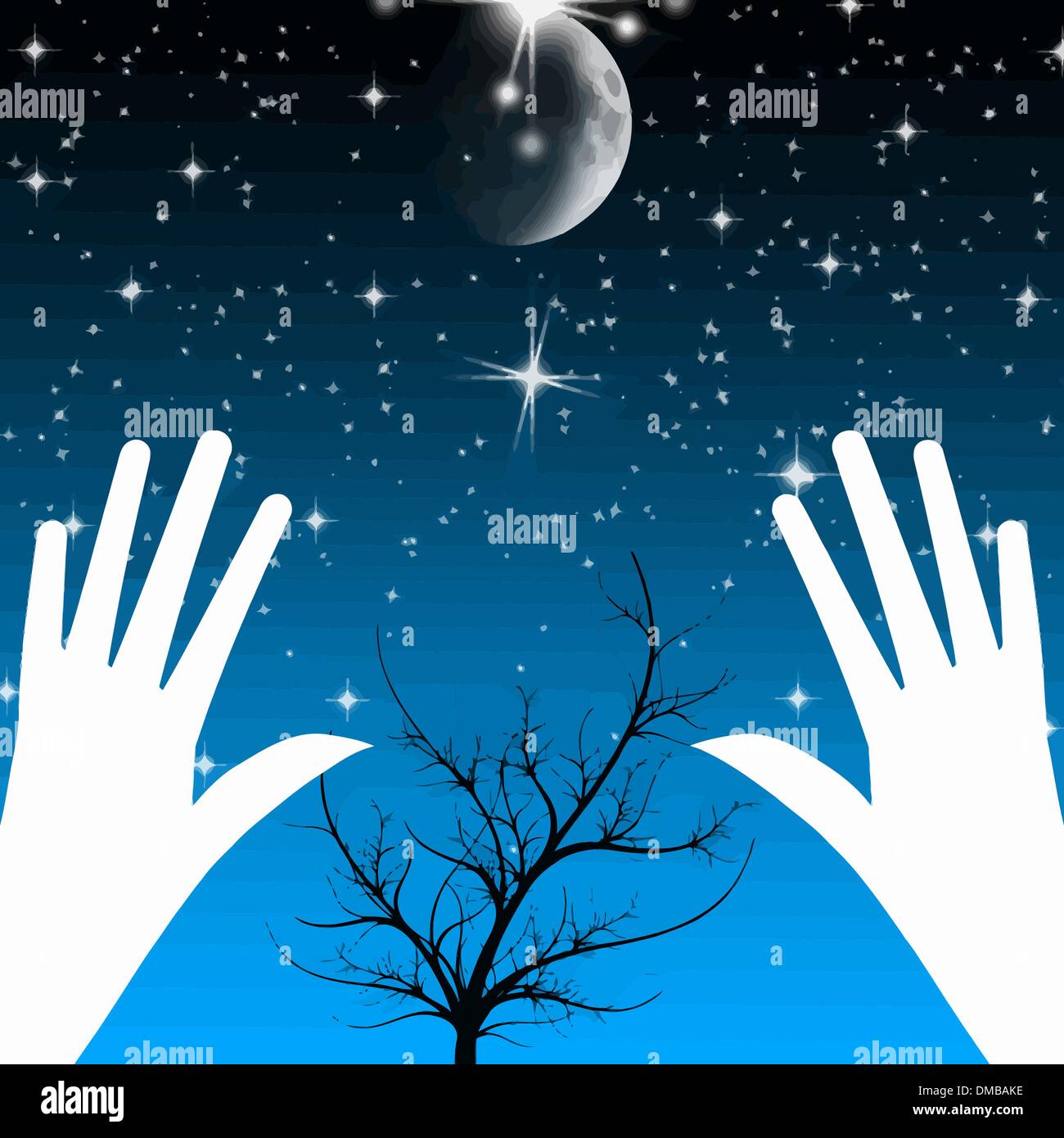Bright galaxy and Moon Stock Vector Image & Art - Alamy