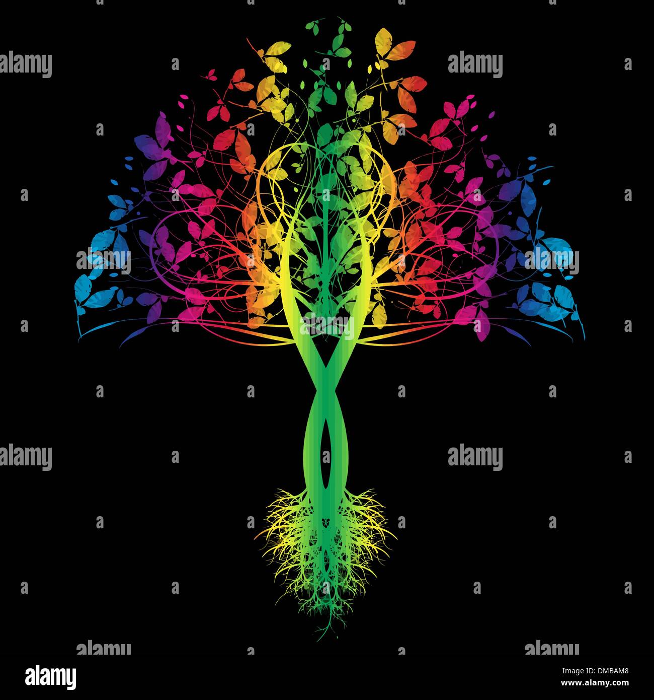 Colorful tree roots Stock Vector Images - Alamy