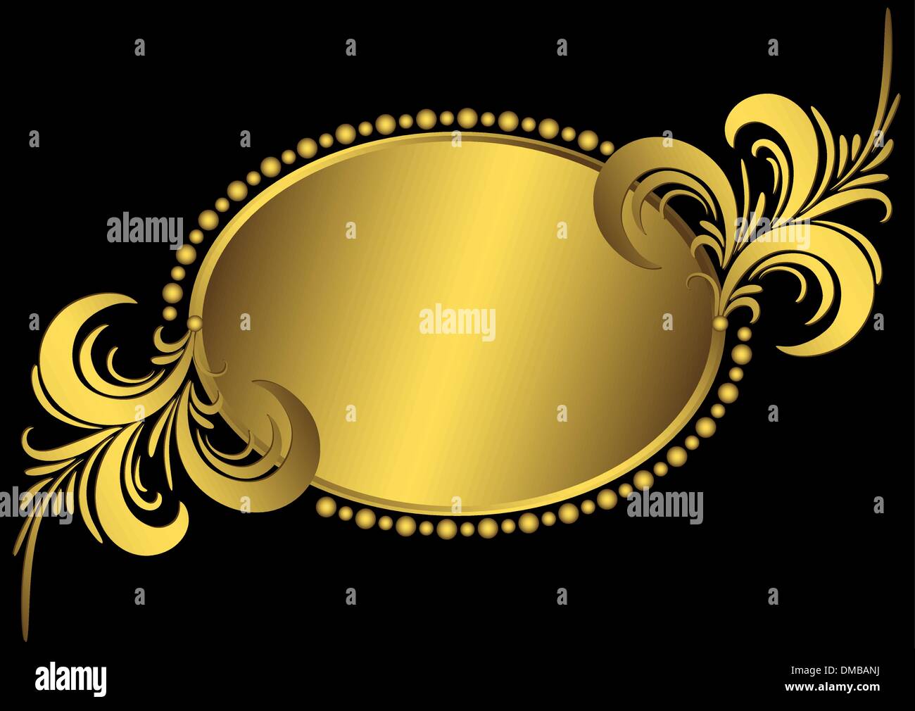 Golden frame copy space Stock Vector Images - Alamy
