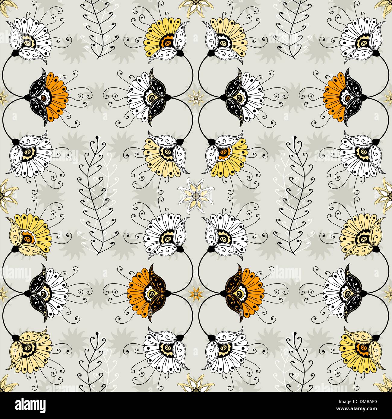 Seamless grey floral pattern Stock Vector Image & Art - Alamy