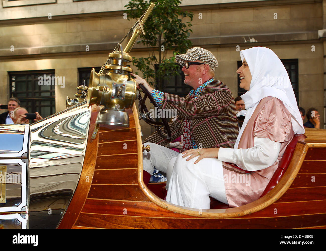 Chris Evans drives original Chitty Chitty Bang Bang car outside BBC ...