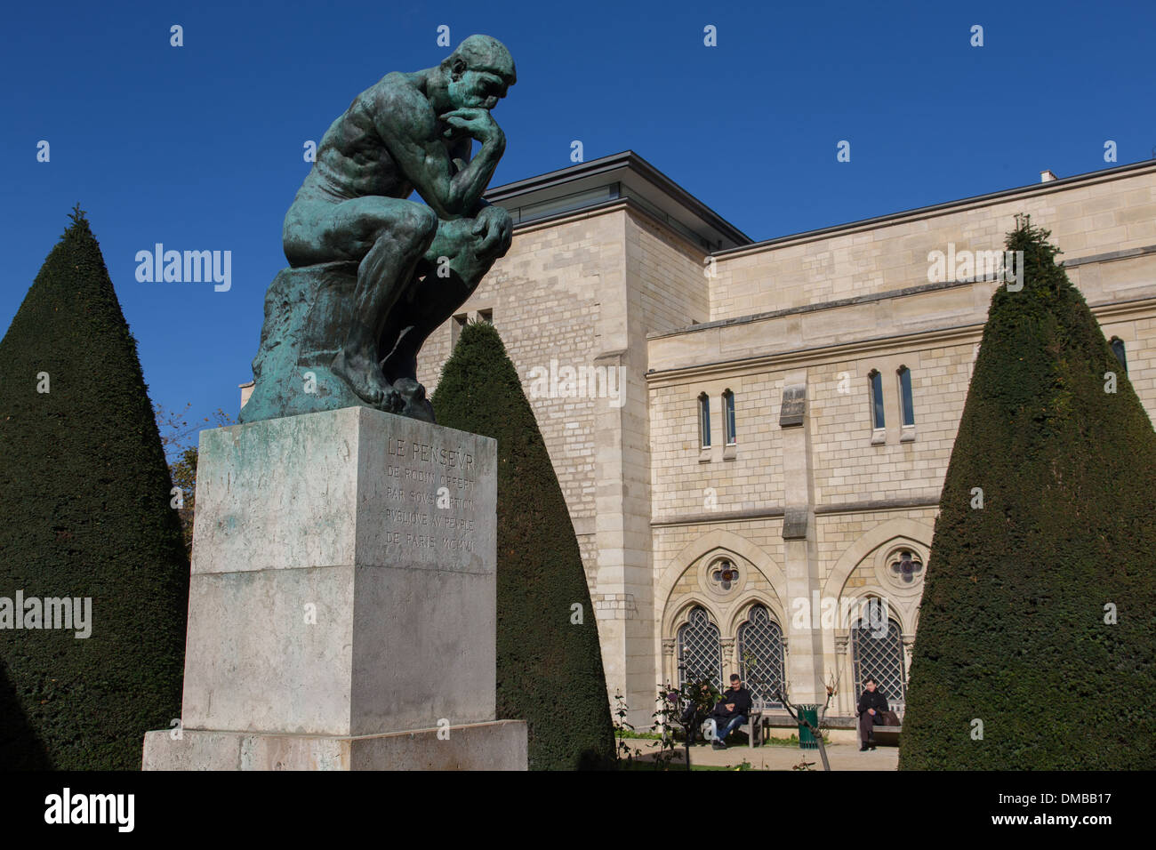THE THINKER BY AUGUSTE RODIN IN THE GARDENS OF THE MUSEUM, CREATED IN ...
