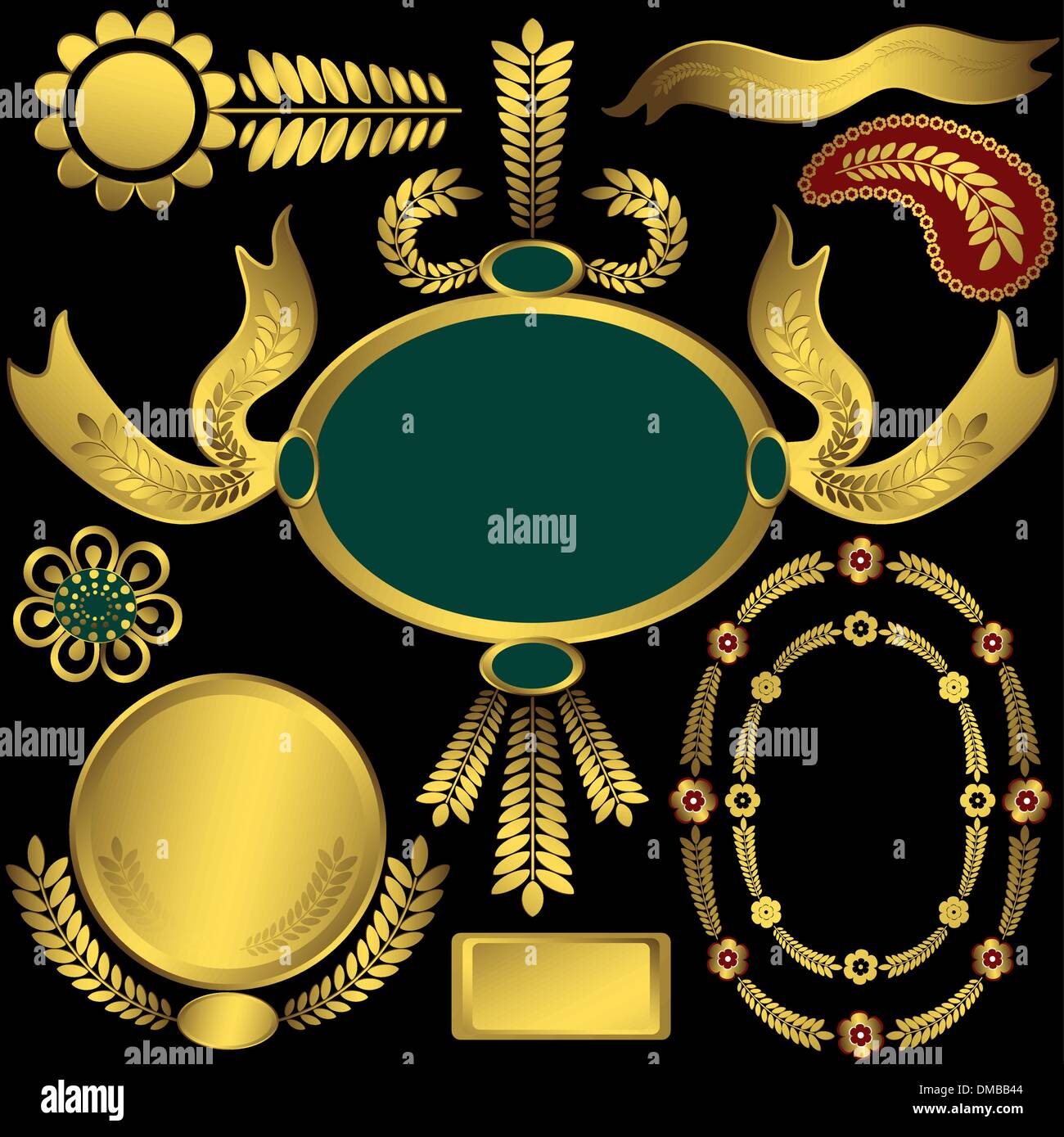 Vintage metal frames elements Stock Vector Images - Alamy