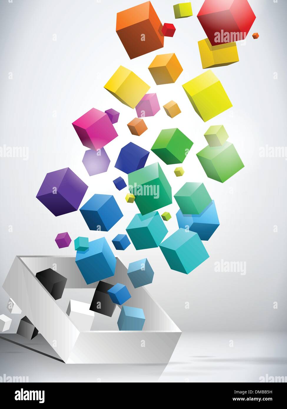 Colorful Flying Cubes Background Stock Vector Image & Art - Alamy