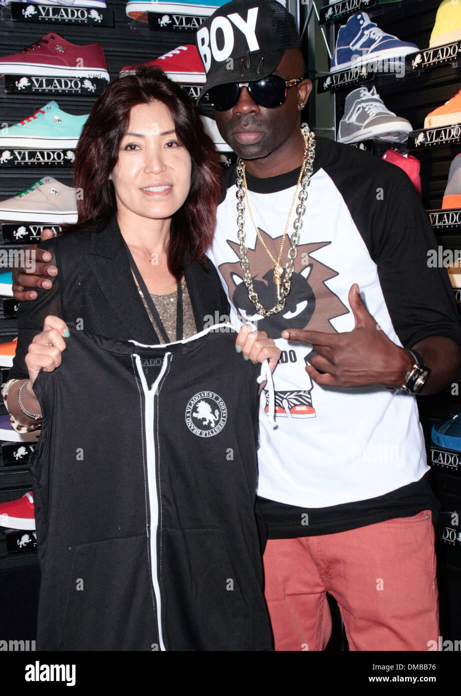 Sam Sarpong and Jill Kim owner of Valdo shoes Wwdmagic 2012 at Las ...