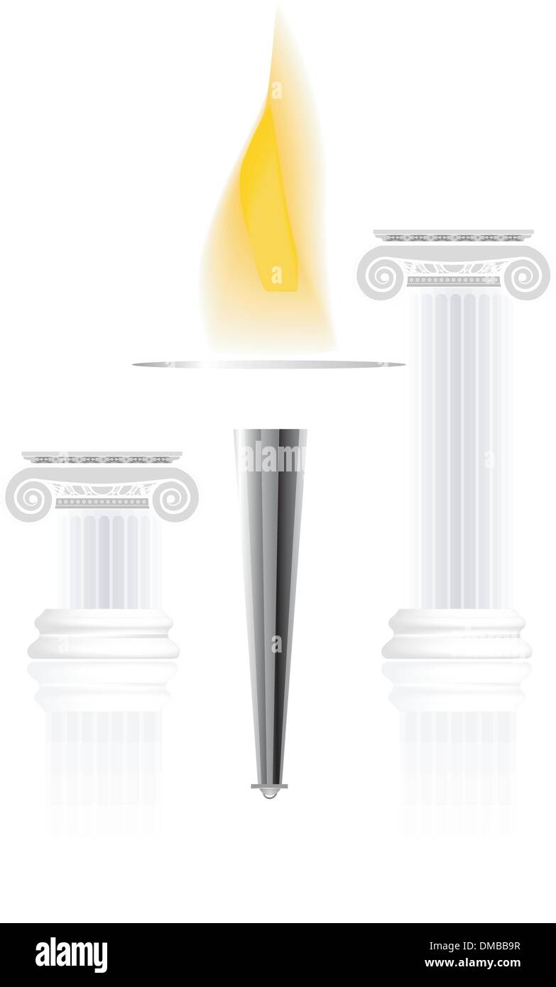 Greek fire torch icon Cut Out Stock Images & Pictures - Alamy