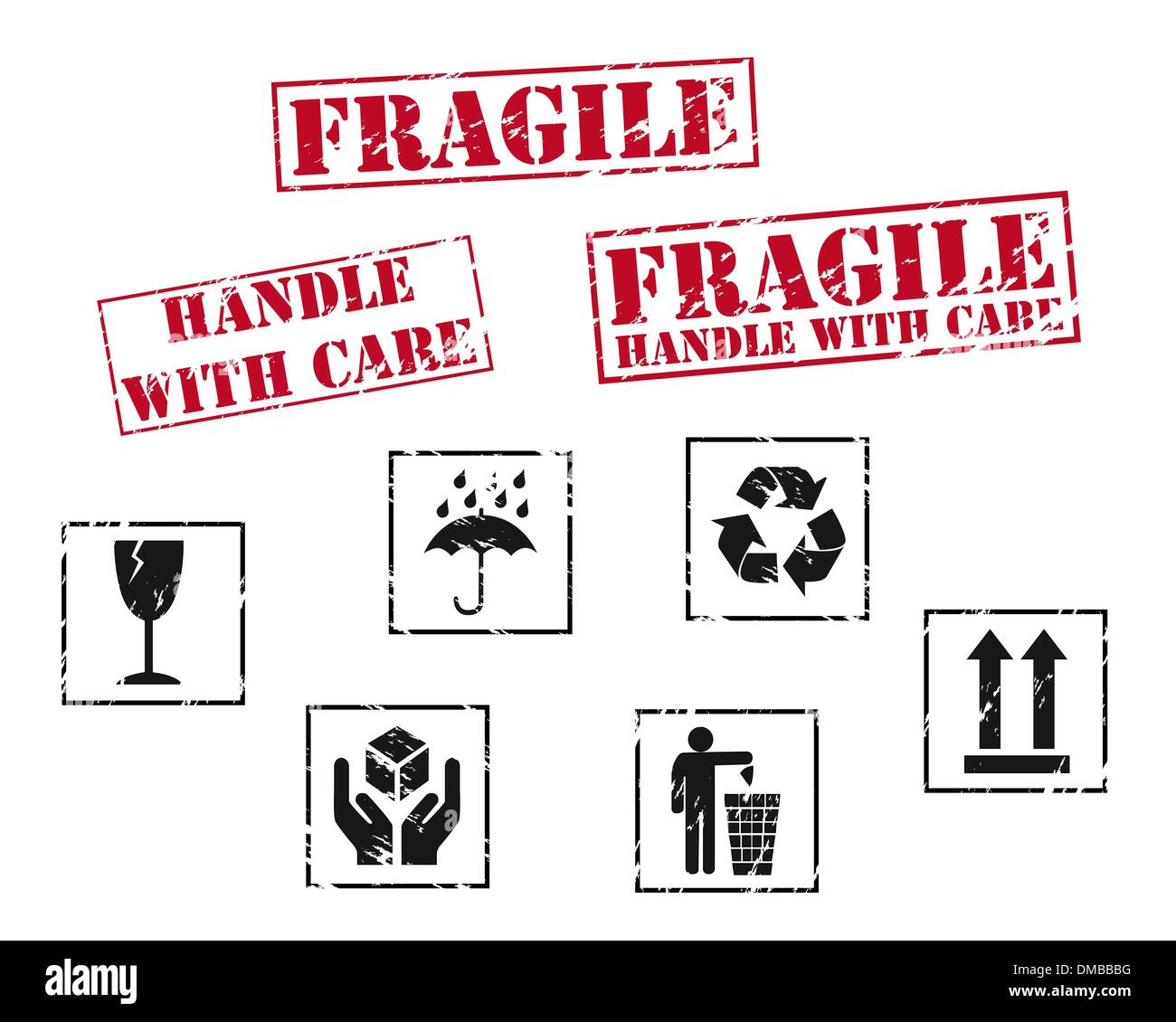 Fragile text on red hi-res stock photography and images - Alamy