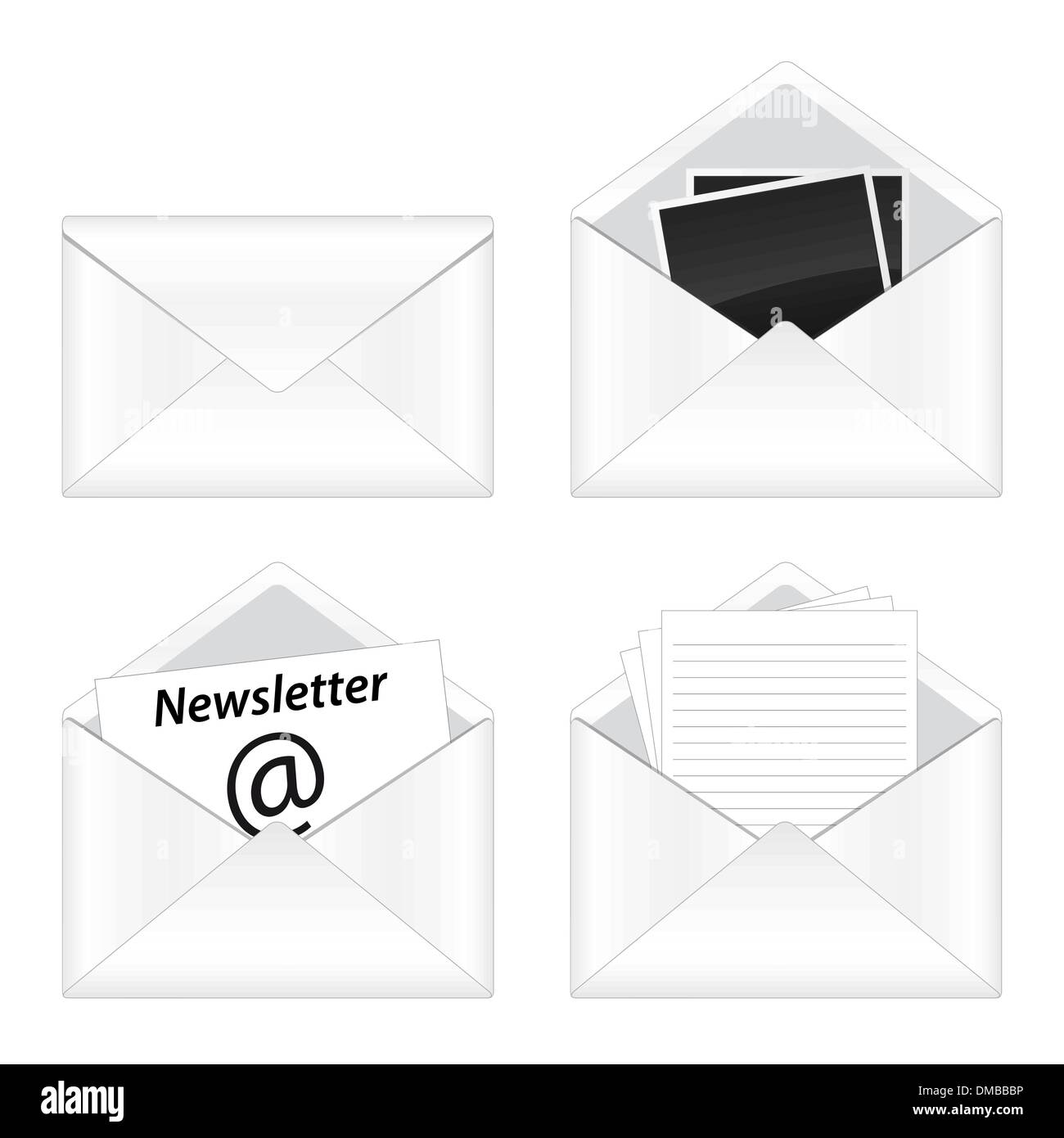 Email envelope icons open Stock Vector Images - Alamy