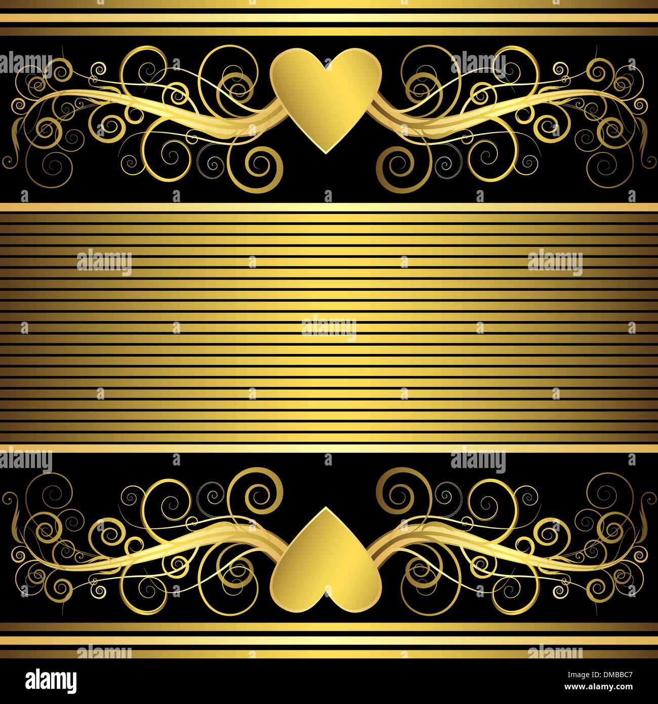 Black background frame golden Stock Vector Images - Alamy