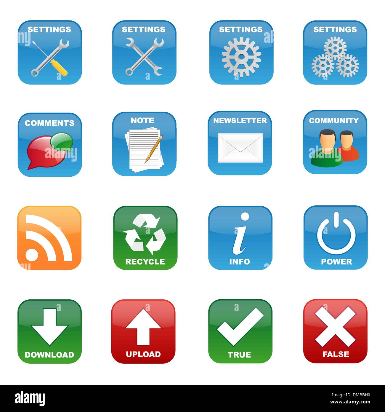 Collection of glossy icons Stock Vector Image & Art - Alamy