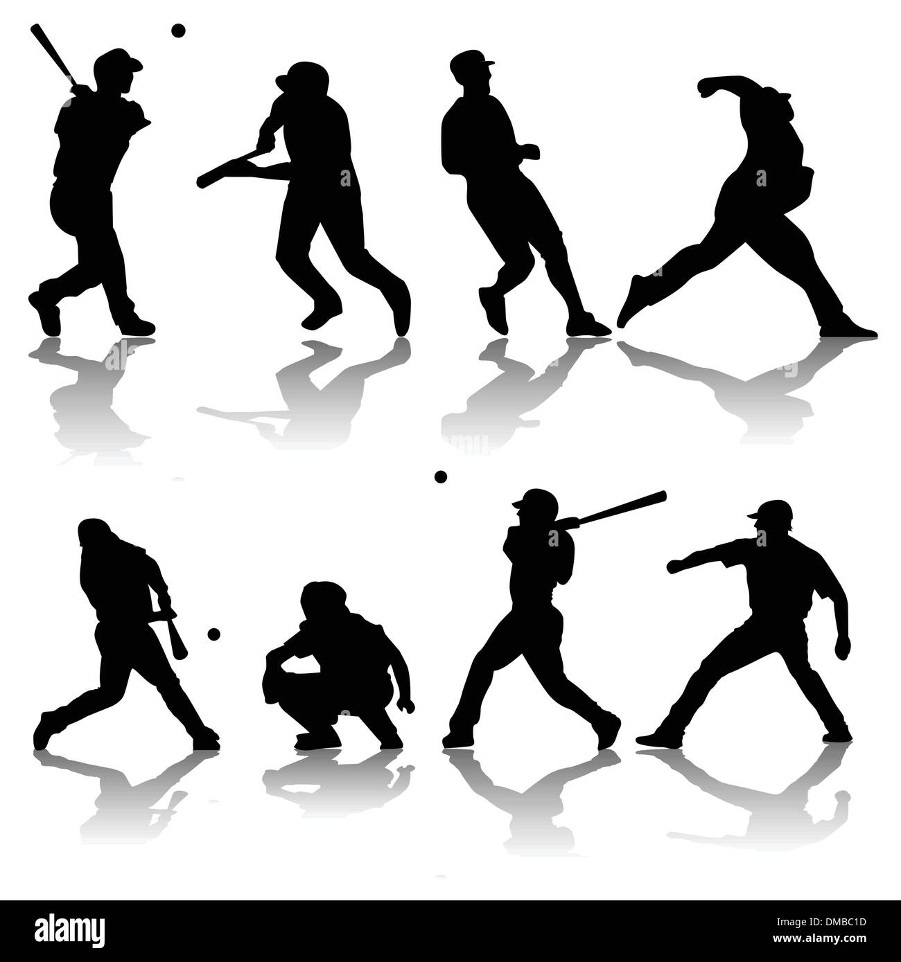 Baseball players illustration hi-res stock photography and images - Alamy